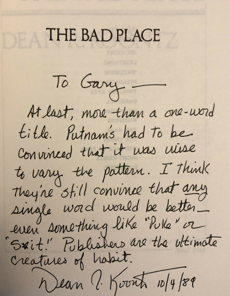 The Bad Place (DRK) - The Collector's Guide to Dean Koontz